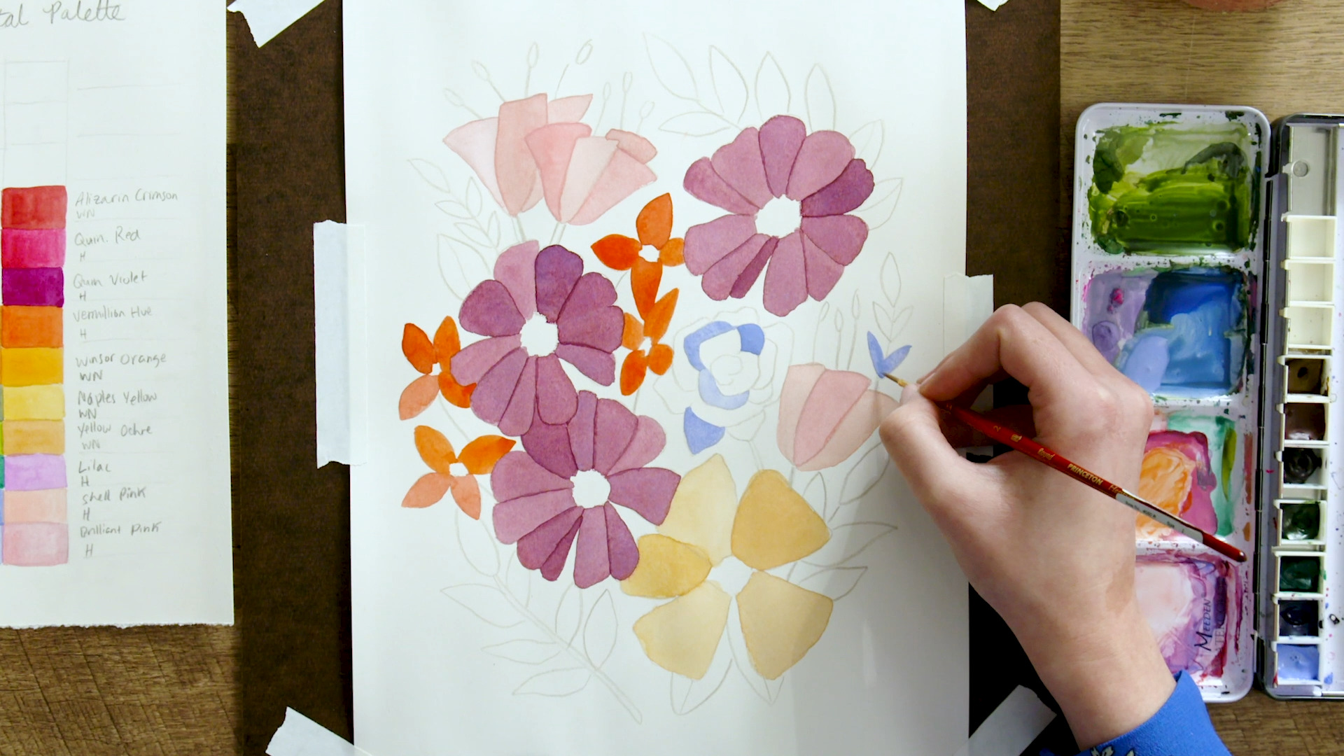Floral Illustration: Painting Base Colors | Artist’s Academy