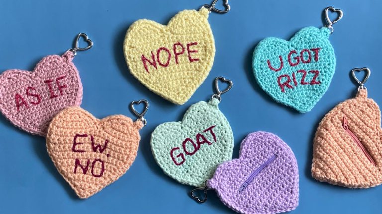 Crochet Heart Mini Pouch | Creative Crochet Corner