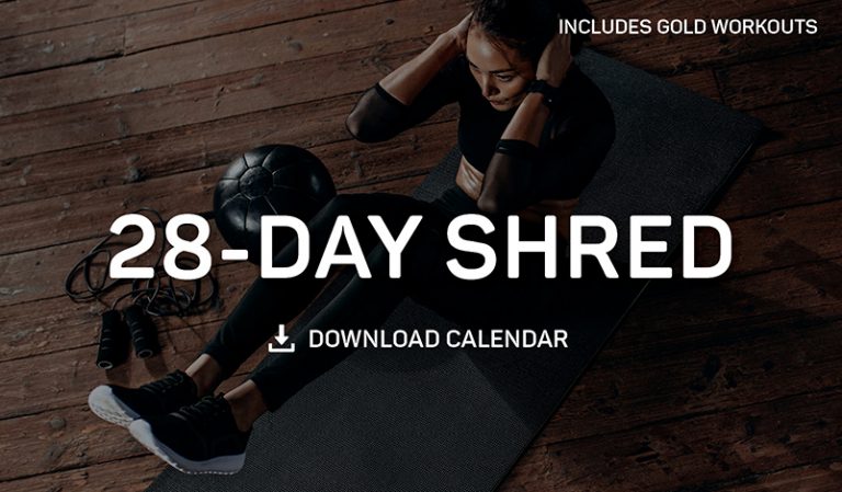 28-Day Shred Calendar (Includes GOLD Workouts) | Get Healthy U TV