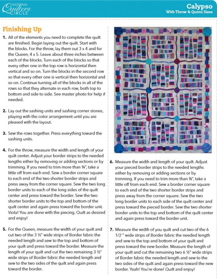 Calypso Pattern | NQC | www.nationalquilterscircle.com