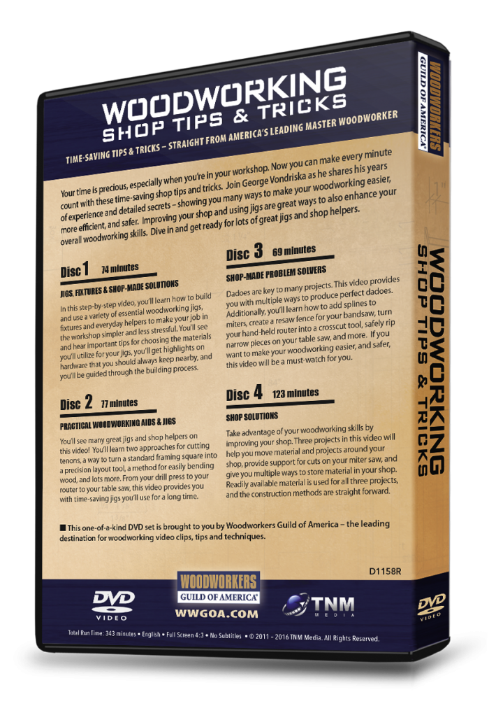 Woodworking Shop Tips & Tricks 4-DVD Boxed Set | WoodWorkers Guild of ...