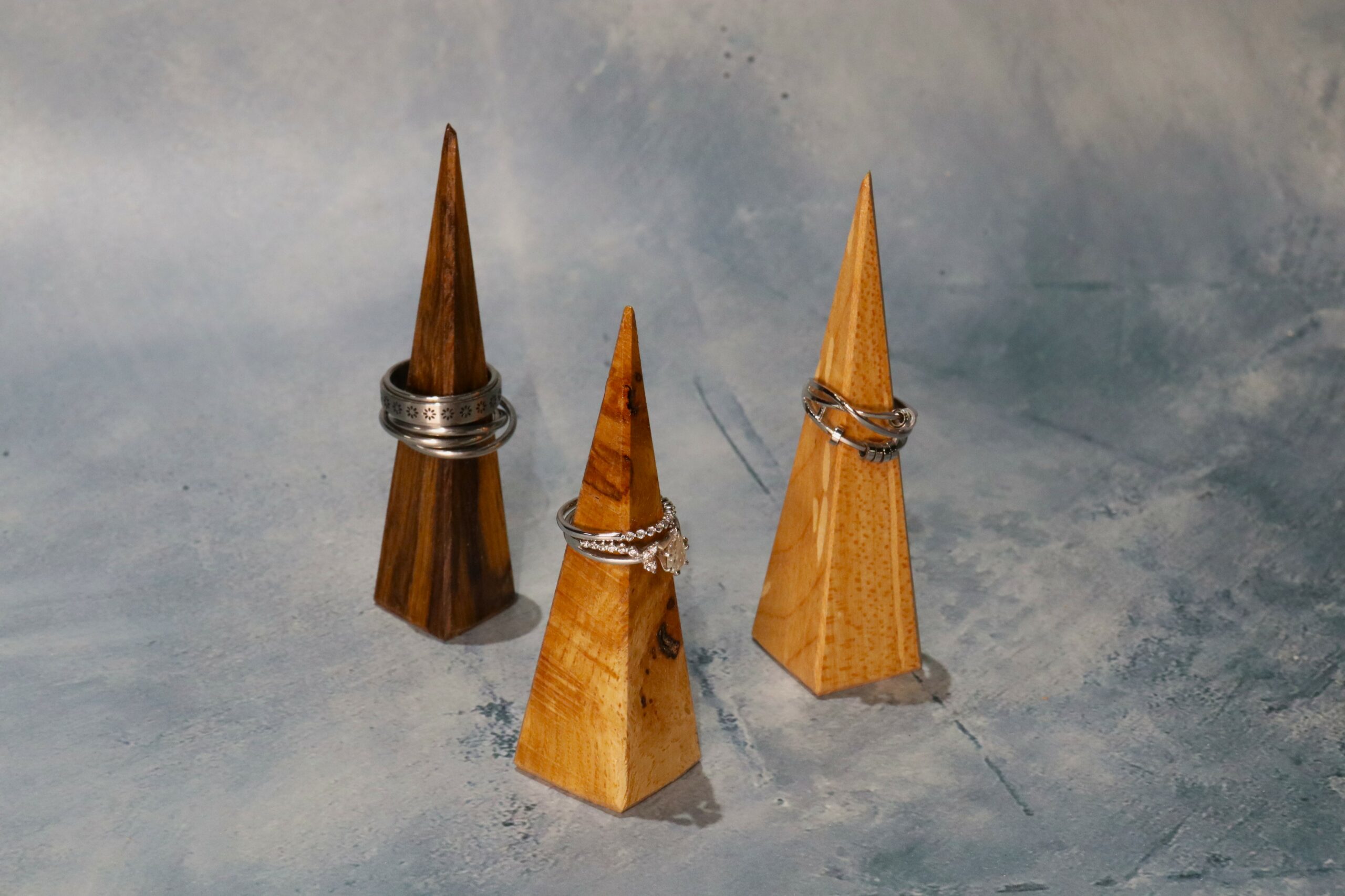 Pyramid Ring Stands | WoodWorkers Guild of America
